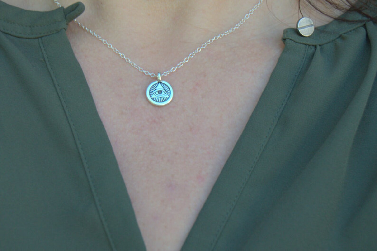 Eye of Providence Necklace Sterling Silver Chain Protective - Etsy