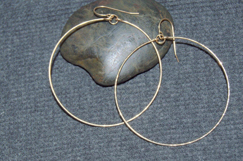 Gold Dangle Hoop Earrings 14K Gold Filled Gold Drop Hoop | Etsy