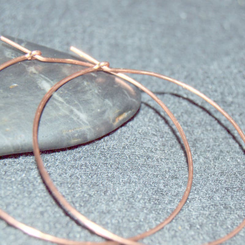 Copper Hoop Earrings - Etsy