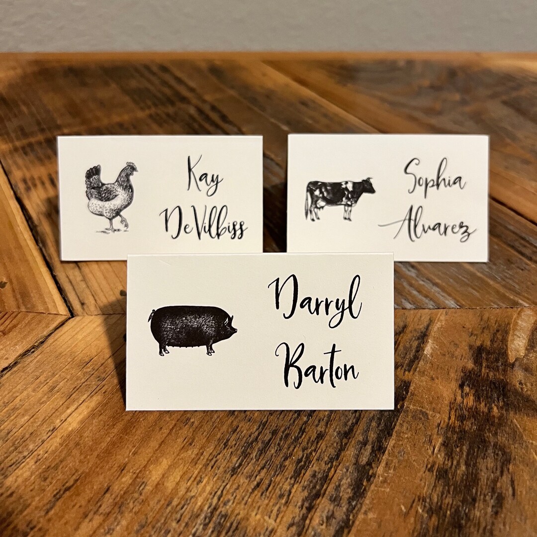 Escort Cards With Entree Menu Selection Option, Dinner Selection Place ...