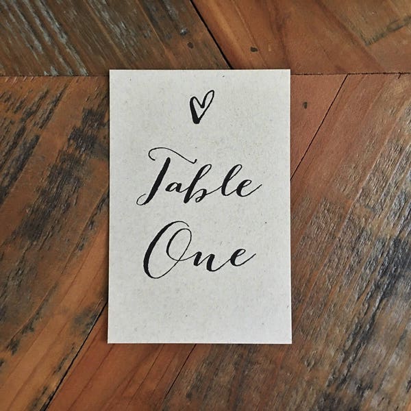 Heart Table Numbers - Etsy