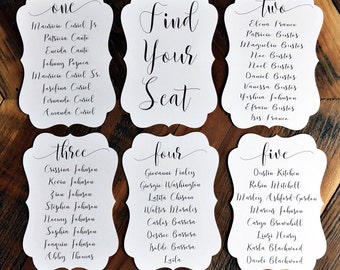 Seating Arrangement Cards Rustic Seating Chart Custom | Etsy