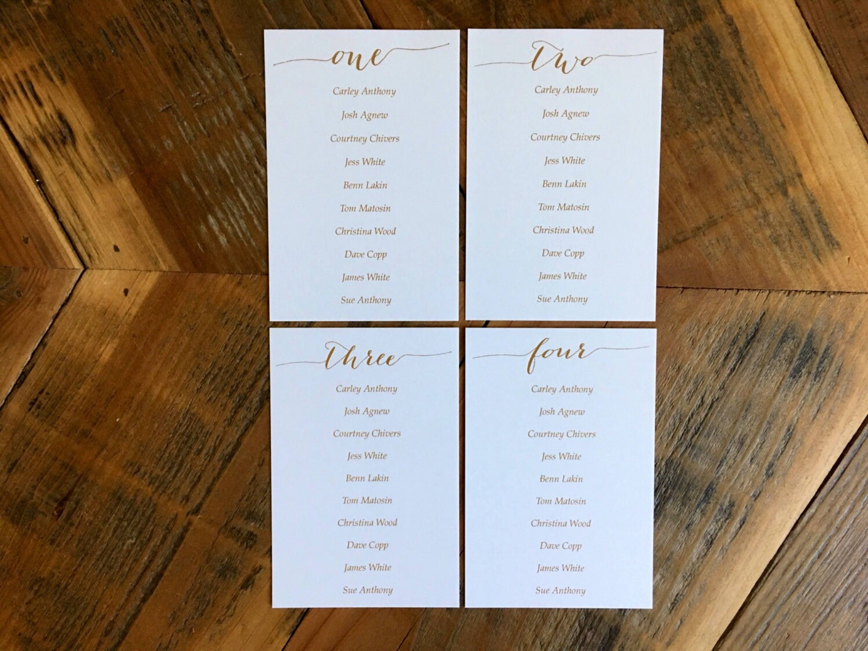 Seating Arrangement Cards Custom Seating Chart Calligraphy | Etsy Australia