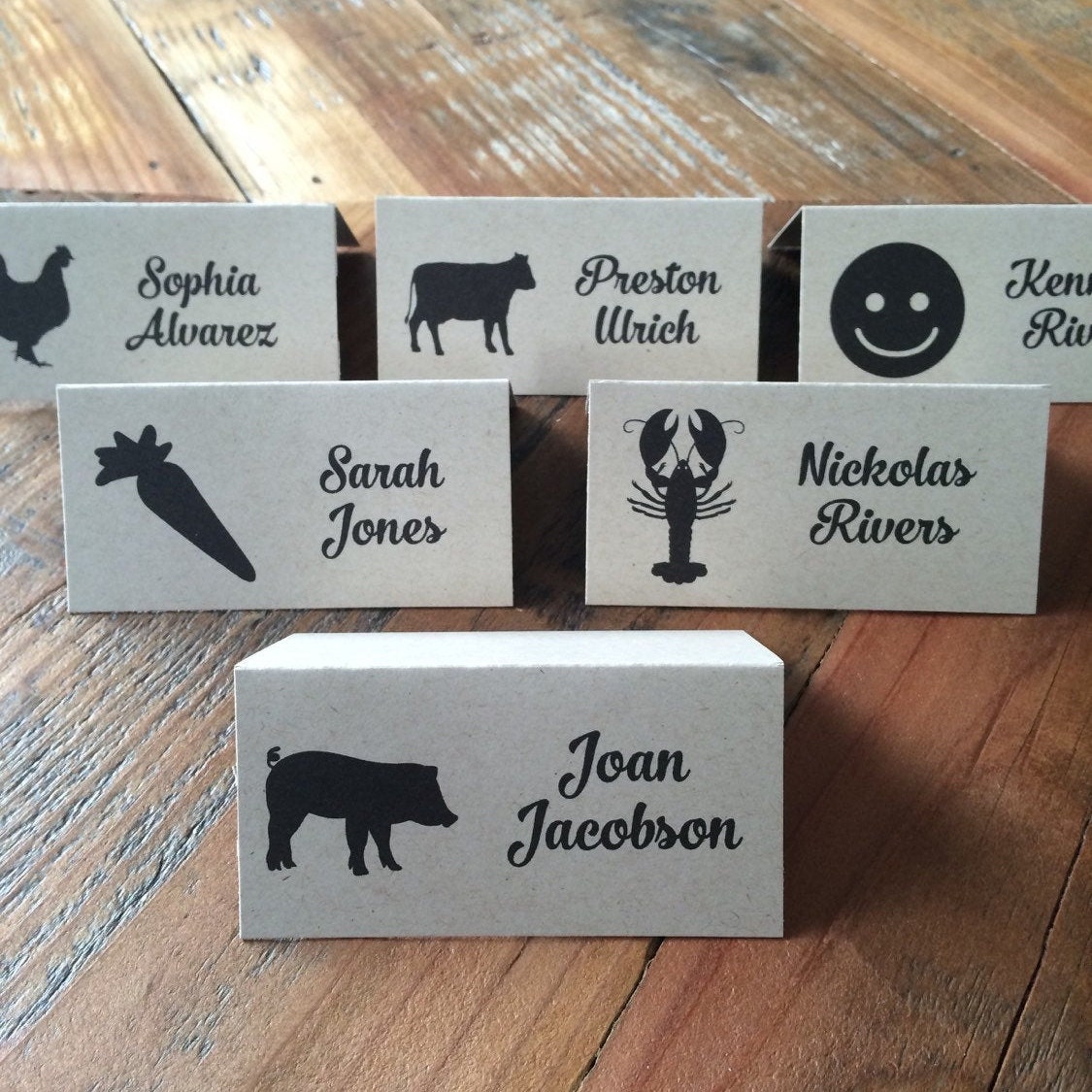 Escort Cards with Entree Menu Selection Option Dinner | Etsy