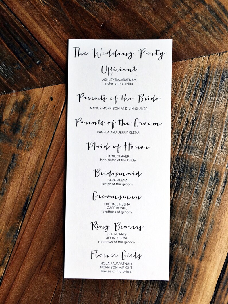 Wedding Programs Modern Style Font Elegant Programs Double - Etsy