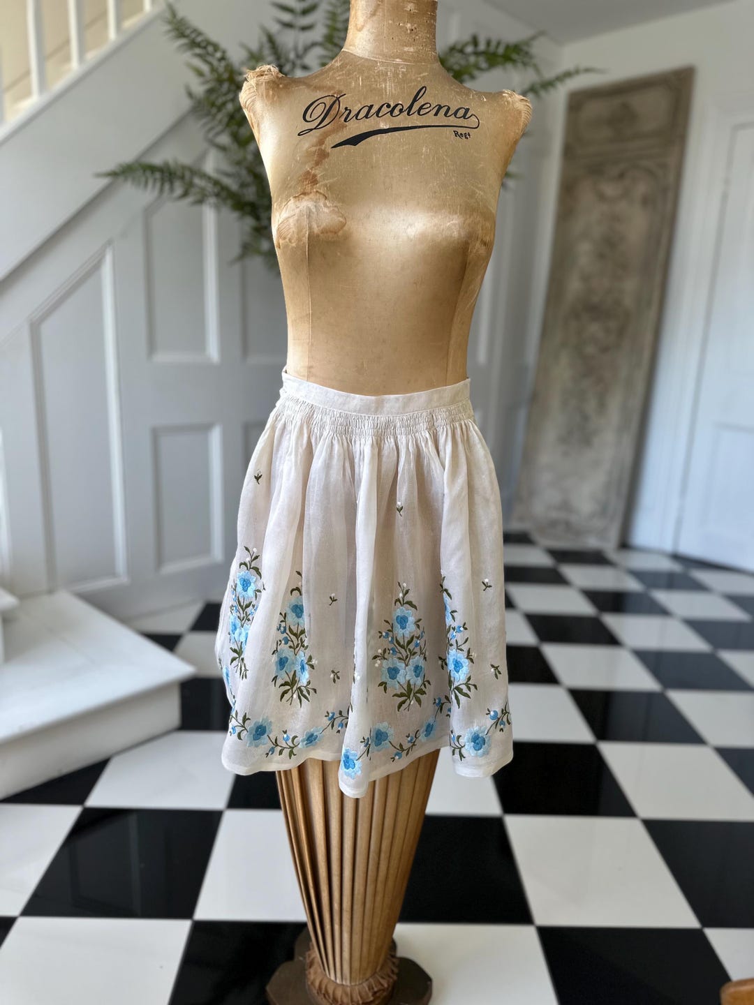 1920s Silk Organdie Apron With Silk Embroidery - Etsy