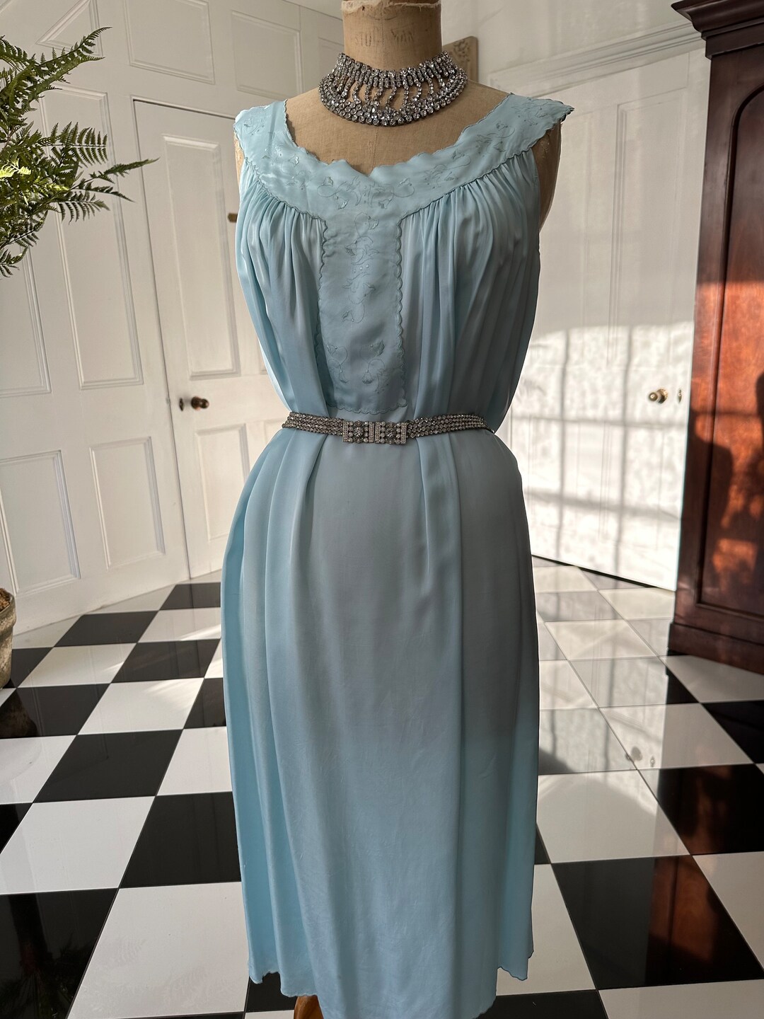 Vintage 1950s Slip Dress Loose Smock Satin - Etsy