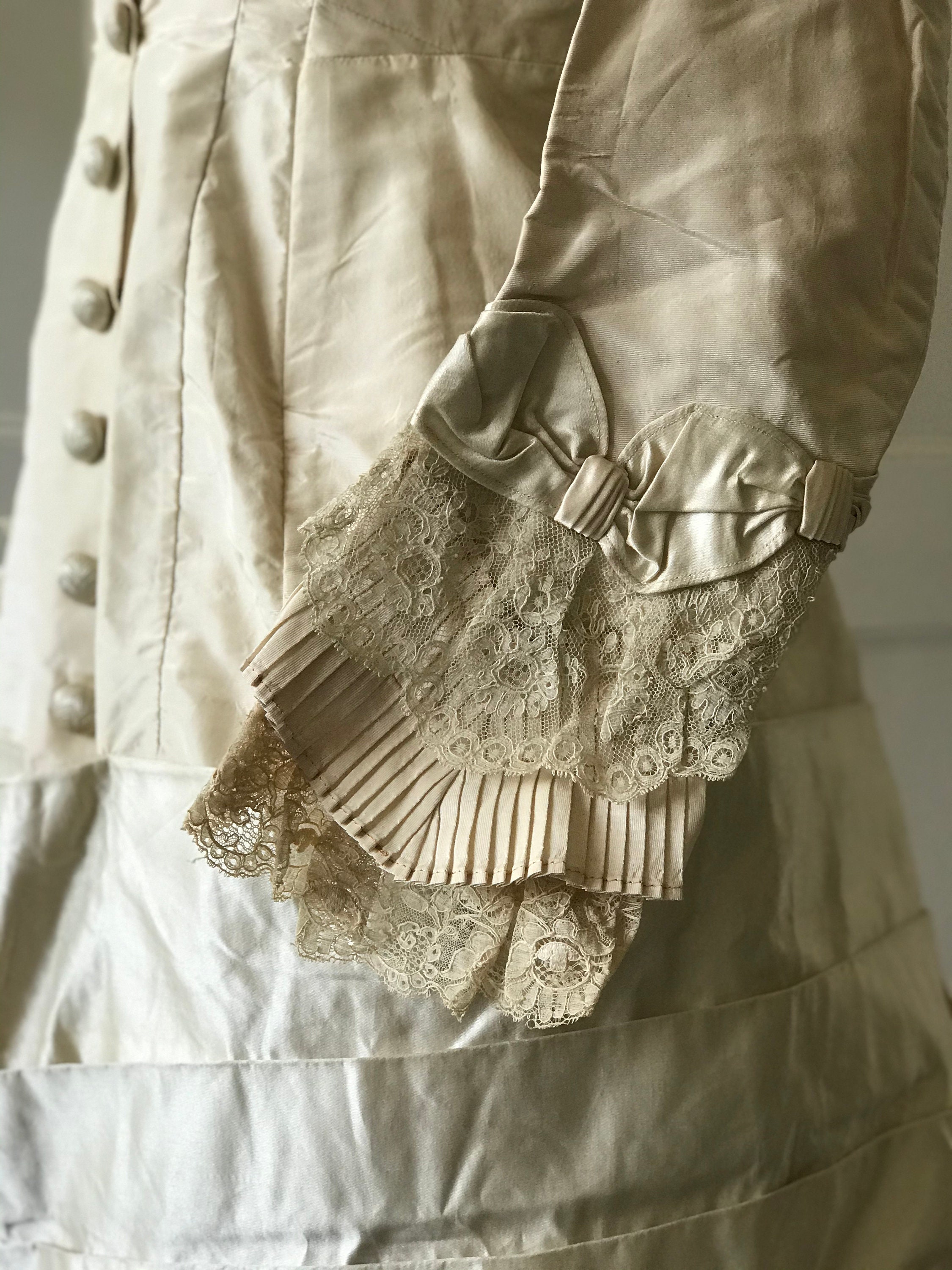 Museum Worthy Antique 1880s Silk Wedding Dress In Excellent Etsy Uk