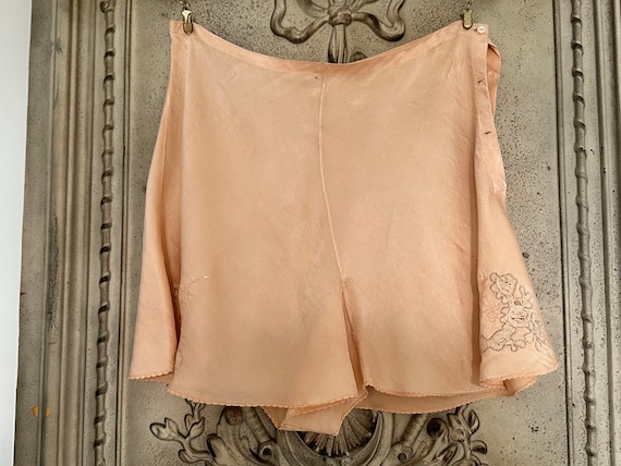 1930s 1940s peach silk French knickers tap pants - Gem