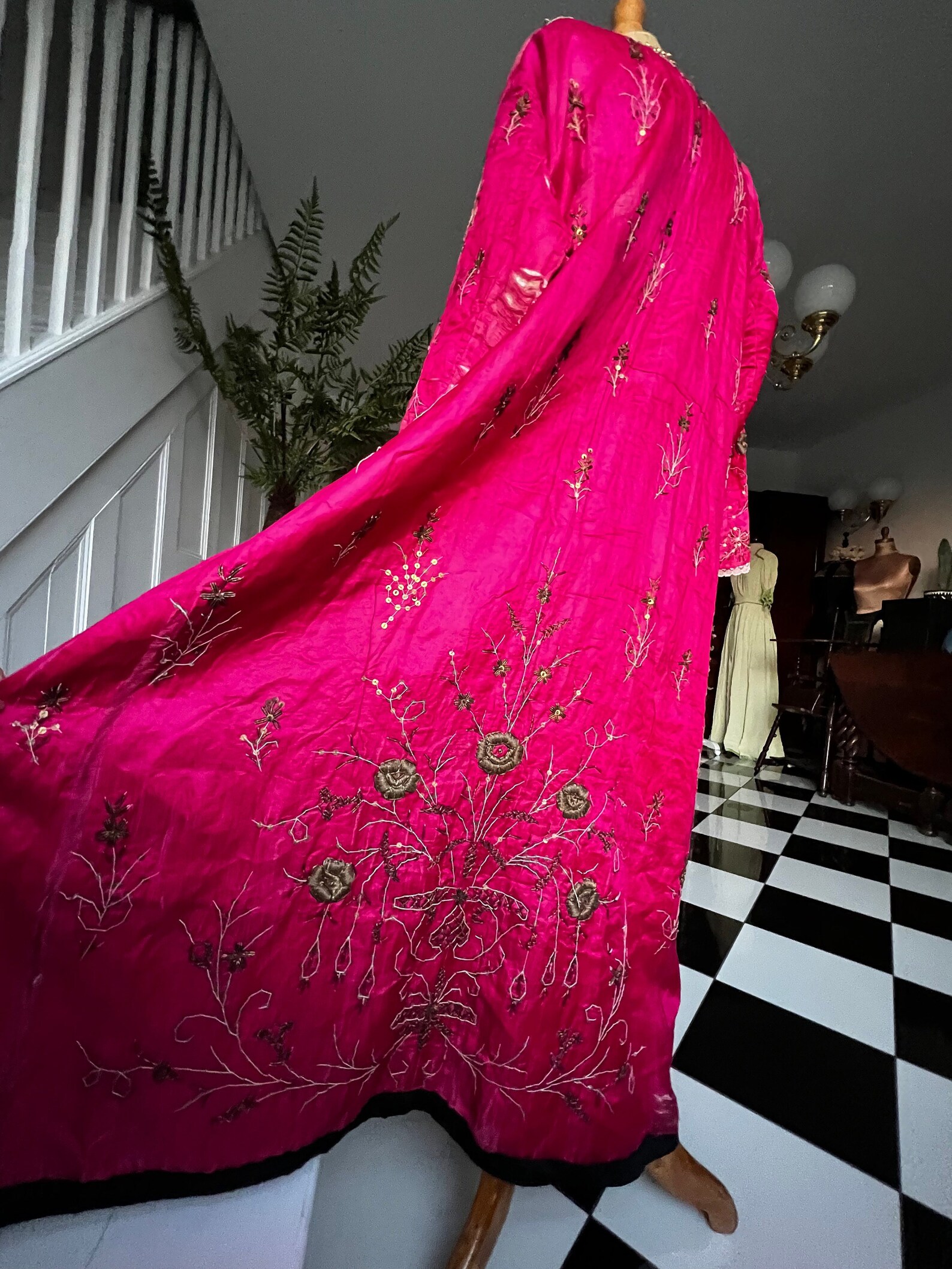Antique Ottoman Silk Bindalli Dress: Hot Pink Zardozi Embroidery - Etsy