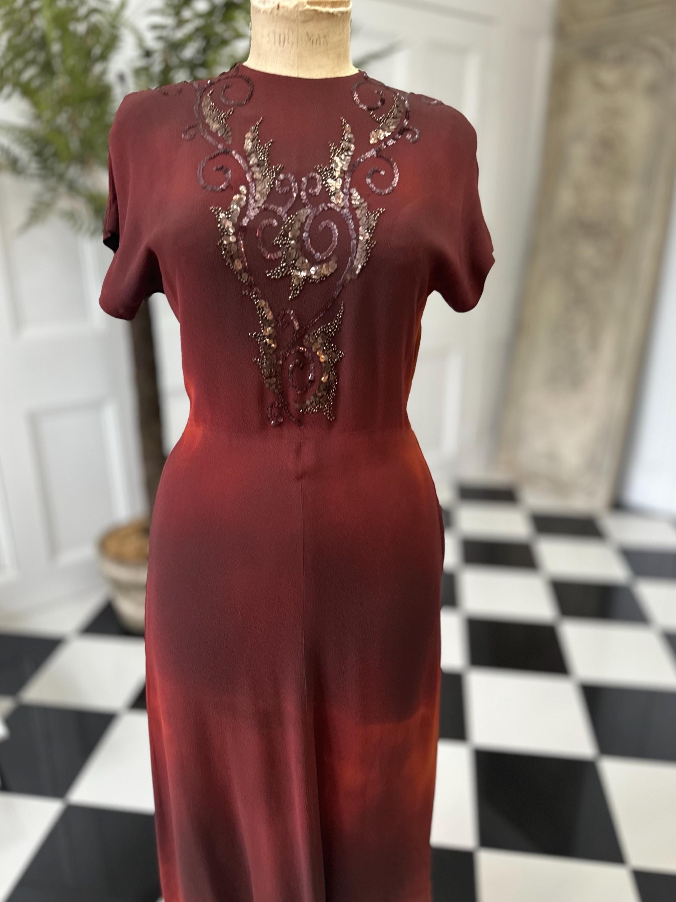 1940s Bramley Franklin Simon’s Tie Dye Sequin Embellished Dress - Etsy
