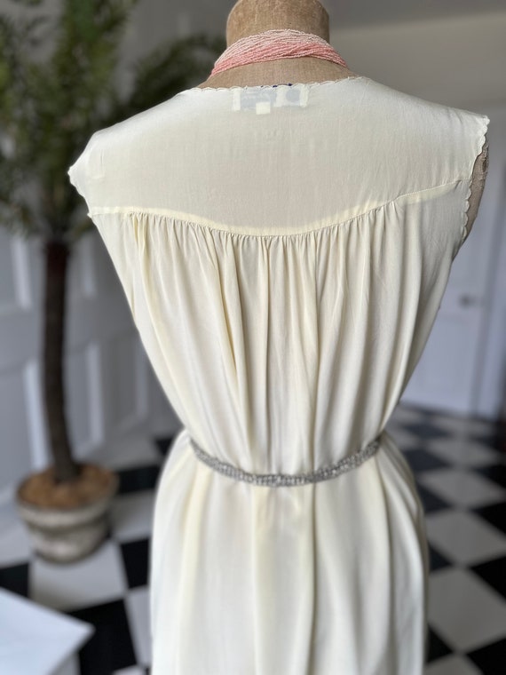 Vintage cream silk smock style long slip dress with h… - Gem