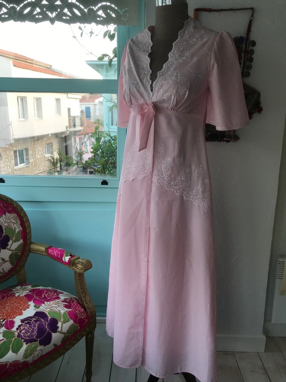 Twin set Vintage peignoir set 1970s dressing gown hou… - Gem