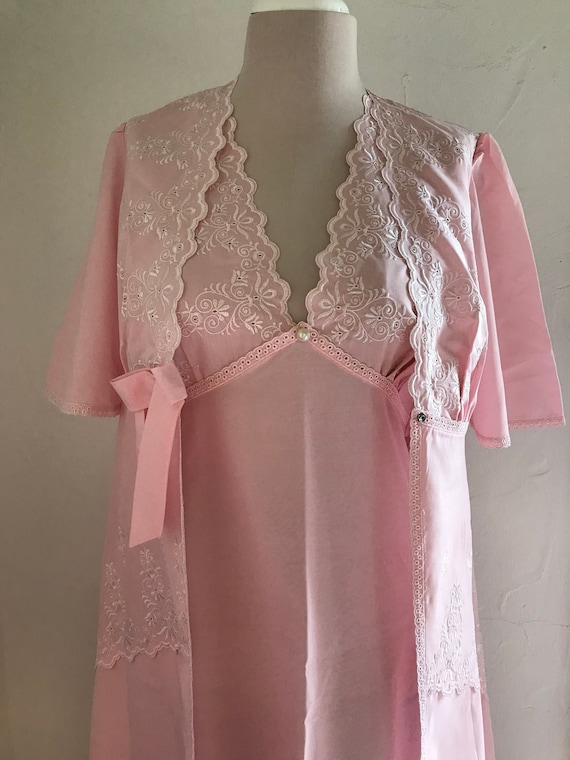Twin set Vintage peignoir set 1970s dressing gown hou… - Gem
