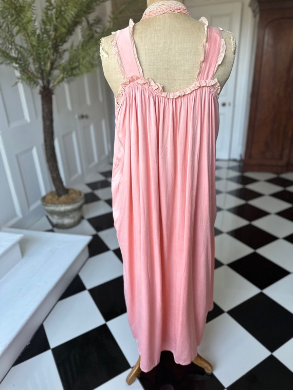 1940s silk. smock style peach slip - Gem