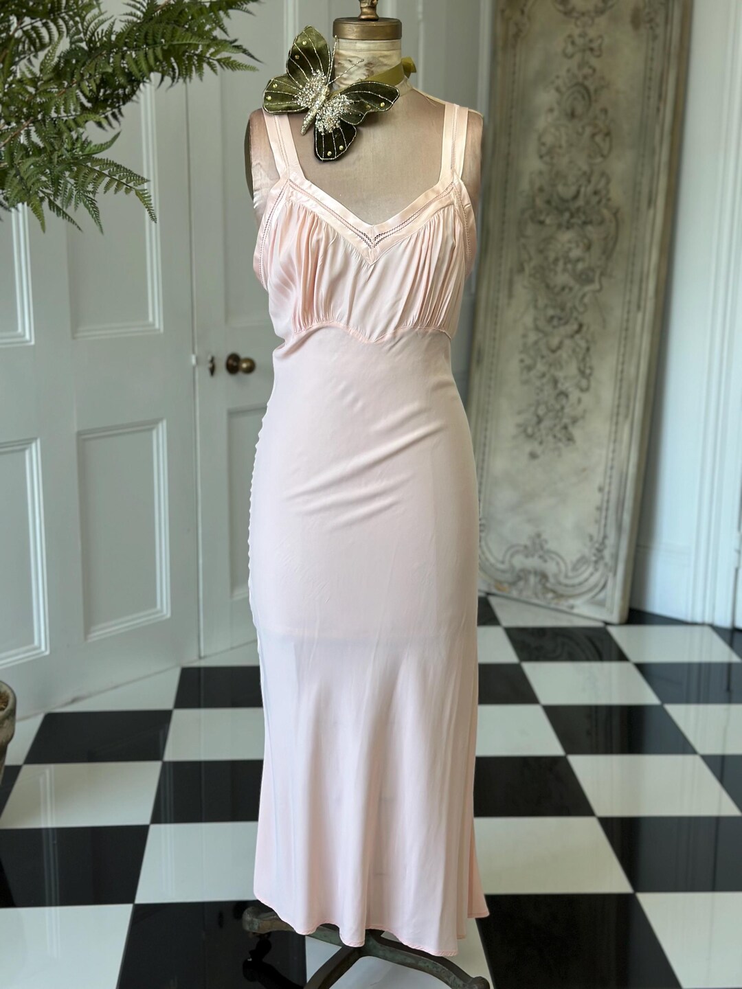 1930s Vintage Long Bias Cut Slip Peach Dress by Barbizon - Etsy