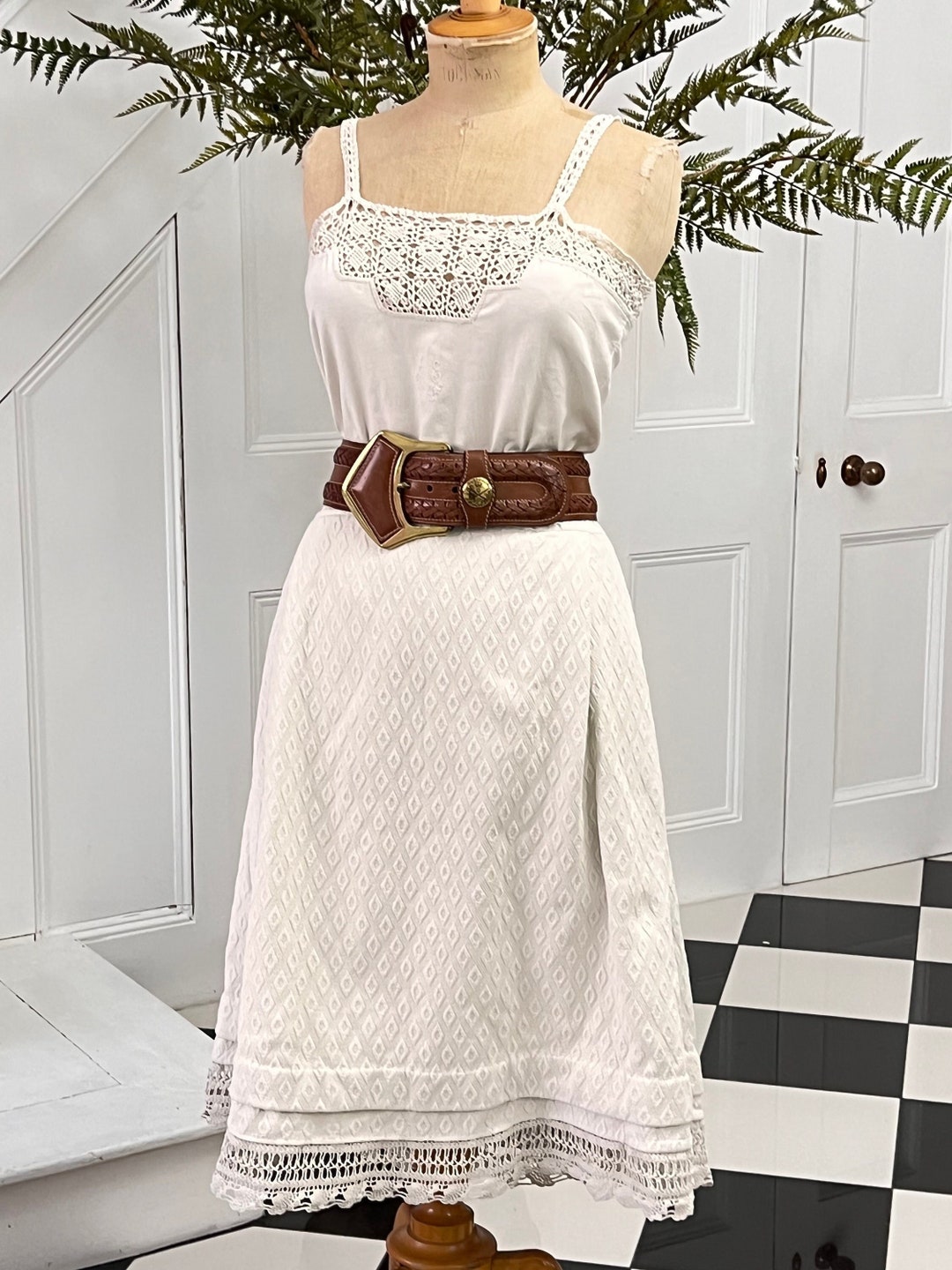 Antique 1800s Underdress Garment With Crochet and Quilted Skirt ...