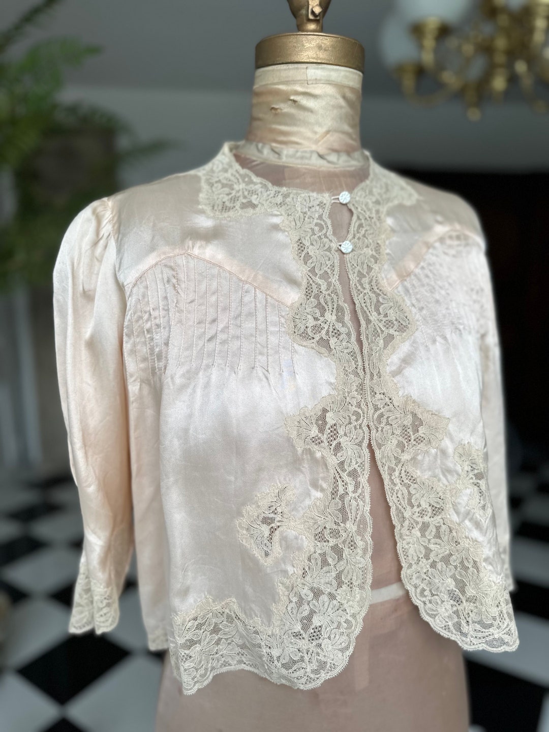 1930s Silk Pale Pink Bed Jacket - Etsy