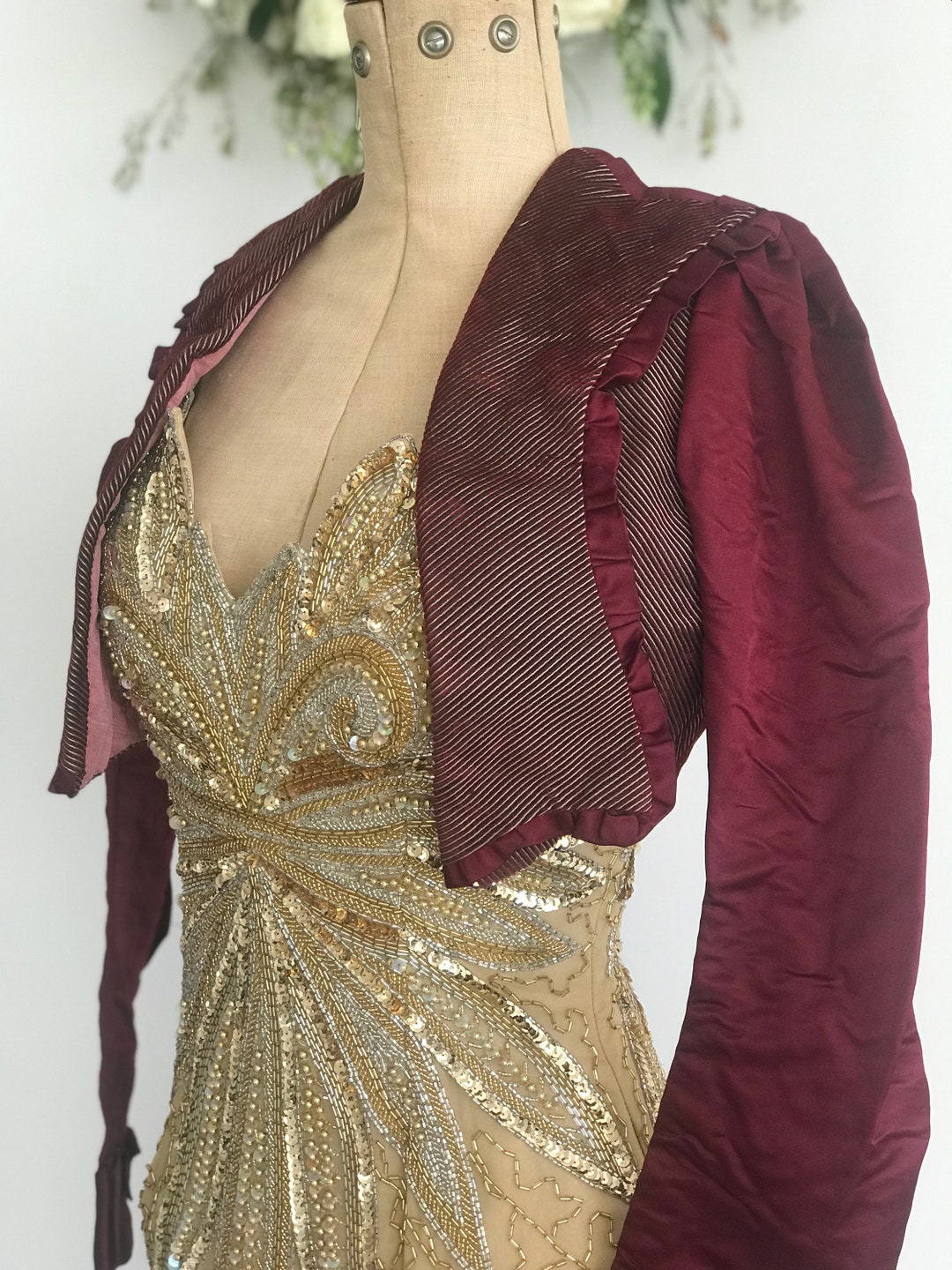Victorian / Edwardian Silk Satin and Velvet Jacket Bolero - Etsy