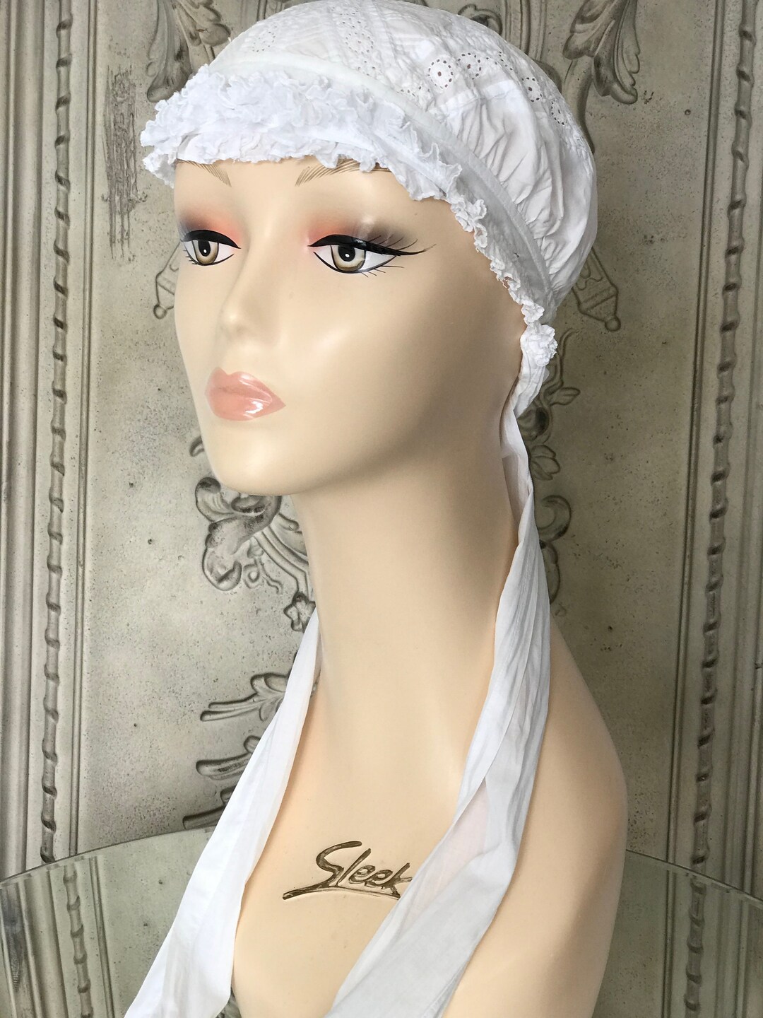 Antique Victorian Edwardian Broderie Anglaise Bonnet Cap Hat - Etsy