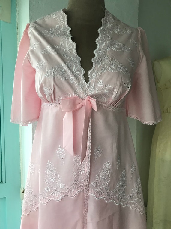 Twin set Vintage peignoir set 1970s dressing gown hou… - Gem