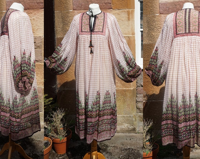 Classic 70s Ritu Kumar Indian Gauze Cotton Dress/ India Hand - Etsy