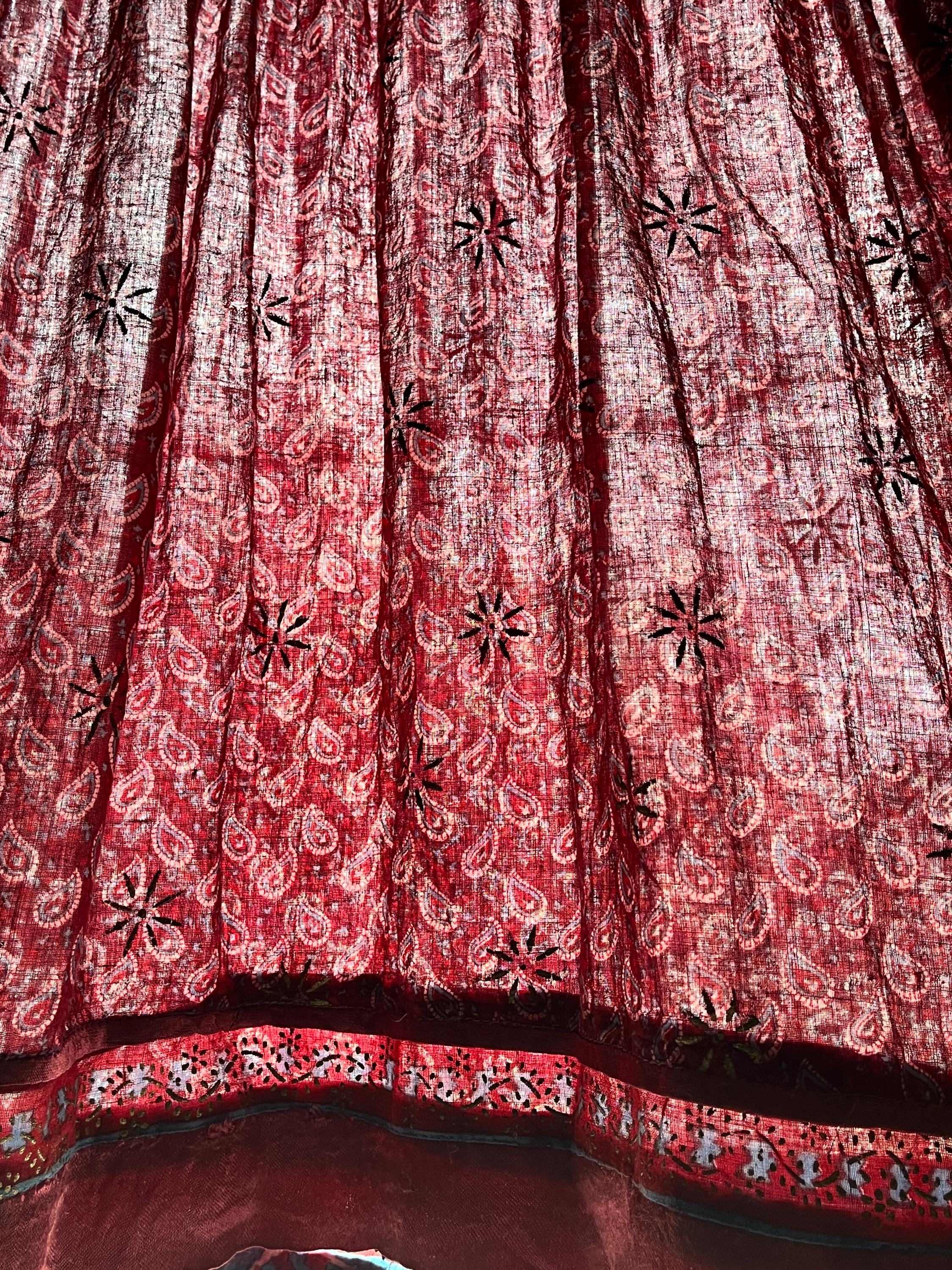 1970s Indian Gauze Cotton Block Print Smock Dress - Etsy