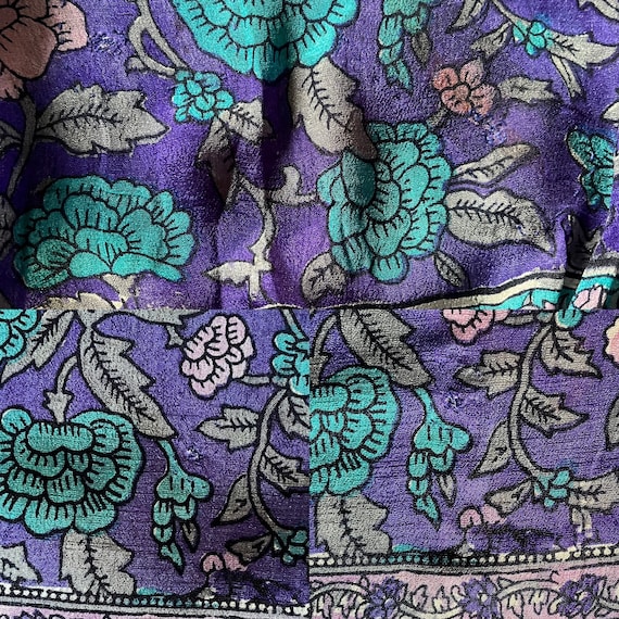 1970s Vintage Phool Indian tissue silk dress with bal… - Gem