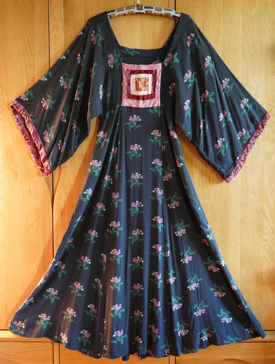 1960s 1970s Velvet Patchwork Afghan Dress, Ethnic/folk/hippy/boho ...