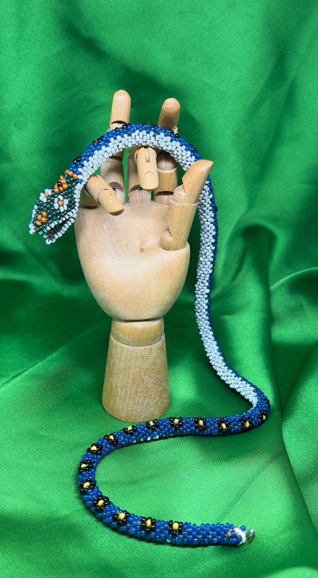 Antique Beaded Crochet Snake Choker: 1910s Flapper Necklace Bracelet - Etsy