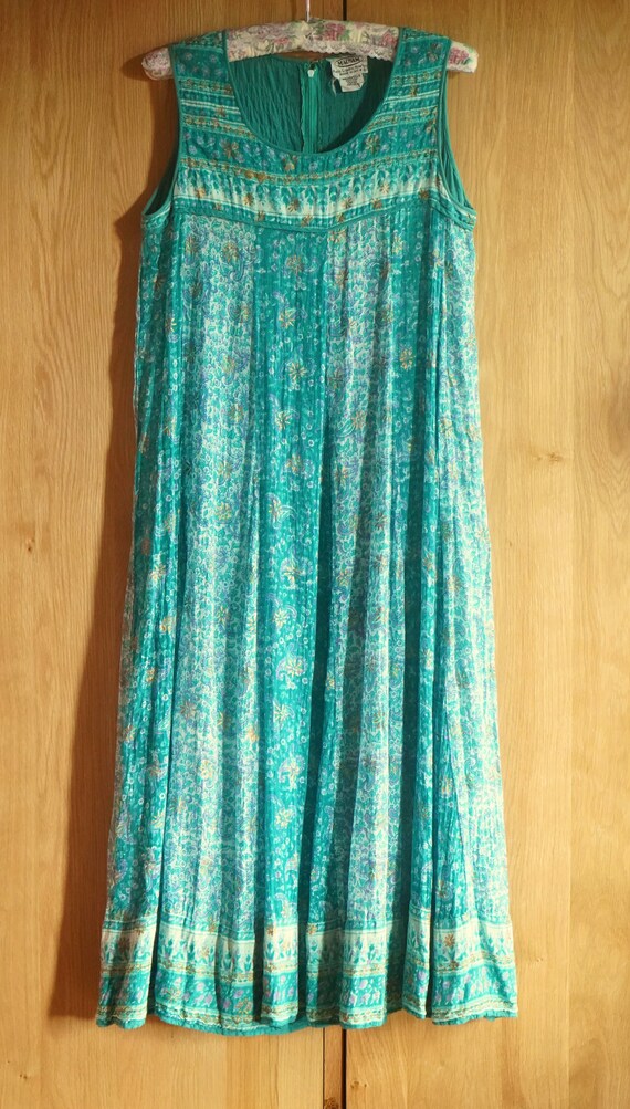 Green Dreamer-Rare 1970s Ultra Soft Block Print Patch… - Gem