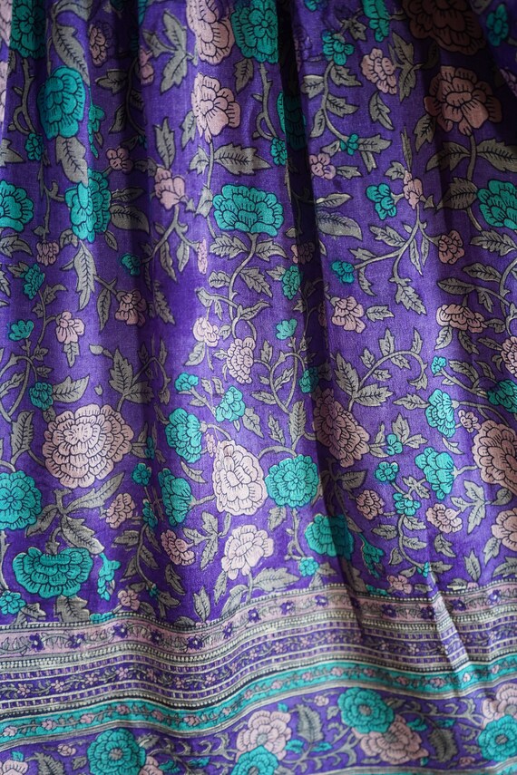 1970s Vintage Phool Indian tissue silk dress with bal… - Gem