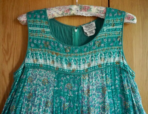 Green Dreamer-Rare 1970s Ultra Soft Block Print Patch… - Gem