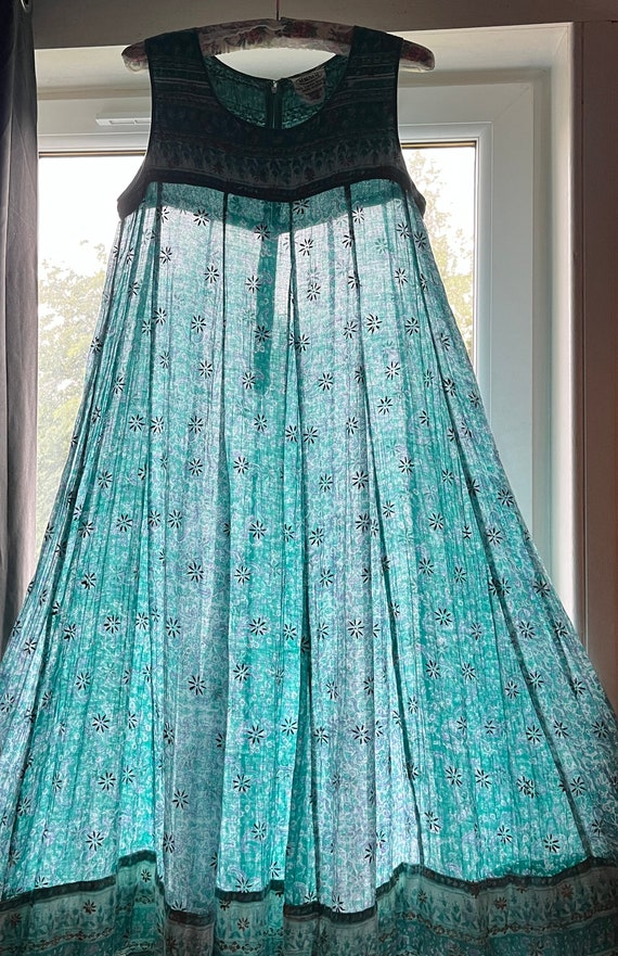 Green Dreamer-Rare 1970s Ultra Soft Block Print Patch… - Gem