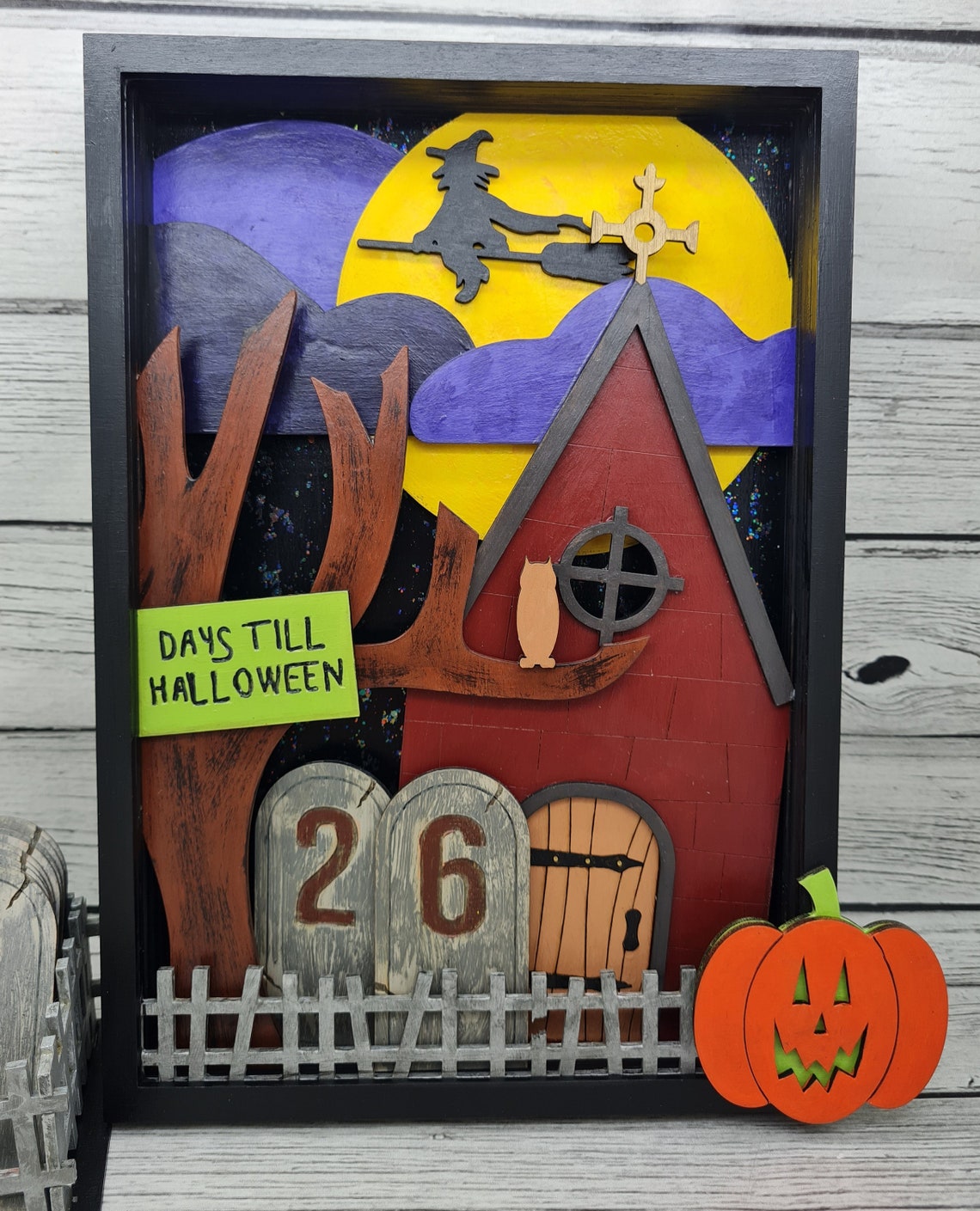 Halloween Graveyard Countdown Advent Calendar, Wooden Halloween Decor ...