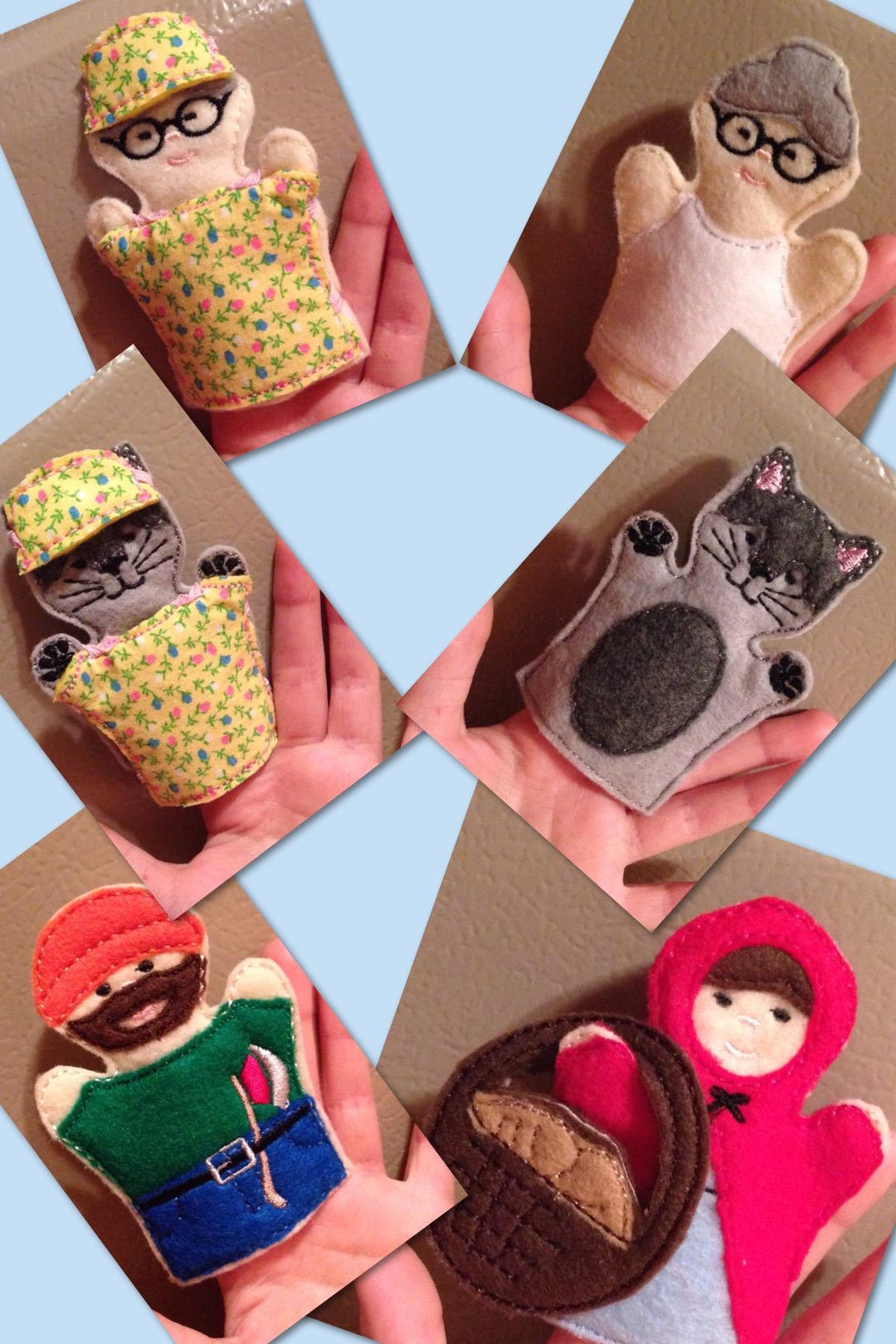 Little Red Riding Hood Finger Puppet Set Embroidered, Storytime, Story ...