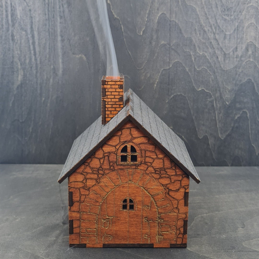 Wooden Smoking House Incense Cone Burner, Incense Holder, Witchy Home ...