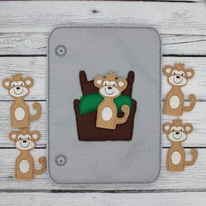 Five Little Monkeys Finger Puppet Quiet Busy Book Page - Etsy