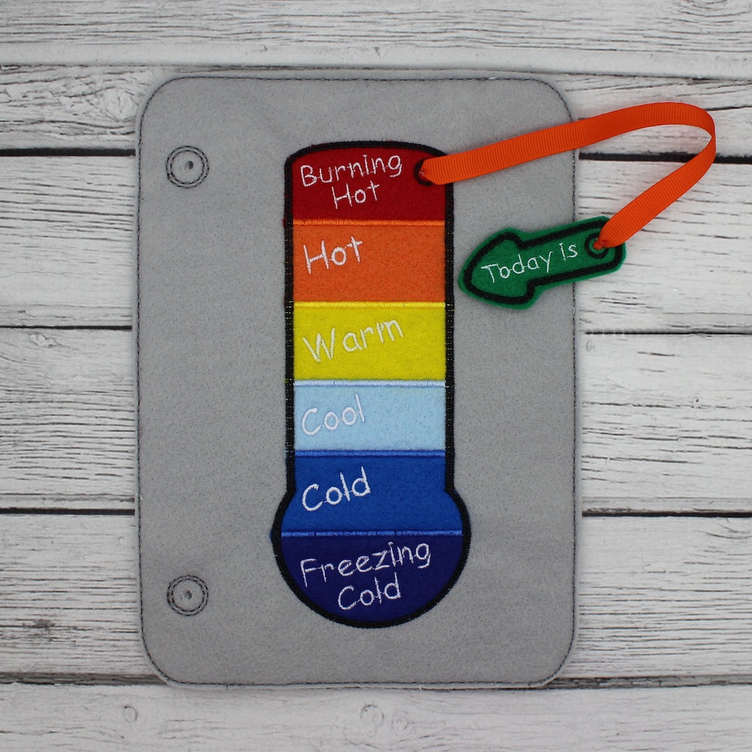 Temperature Thermometer Quiet Busy Book Page, Educational Toy, Felt ...