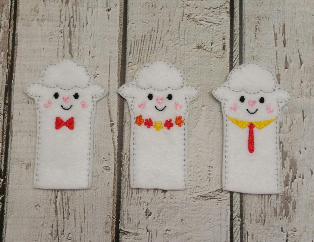 Lamb Sheep Family Felt Finger Puppet Set for Kids, Pretend Play ...