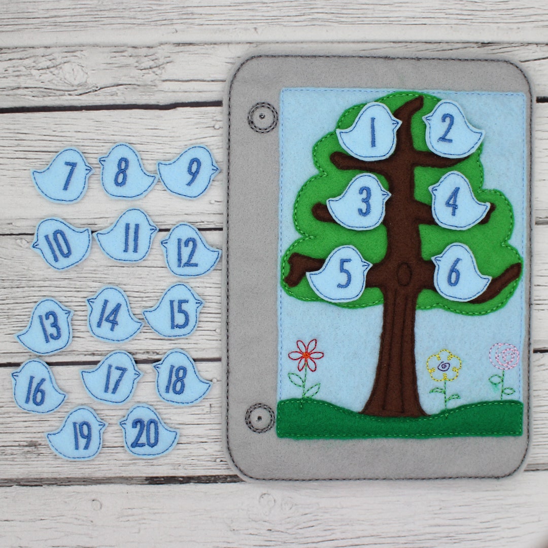 Bird Tree Counting Quiet Busy Book Page, Educational Toys, Felt ...