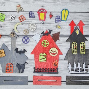 READY TO SHIP Halloween Build Your Own Haunted Houses Kit Wooden ...