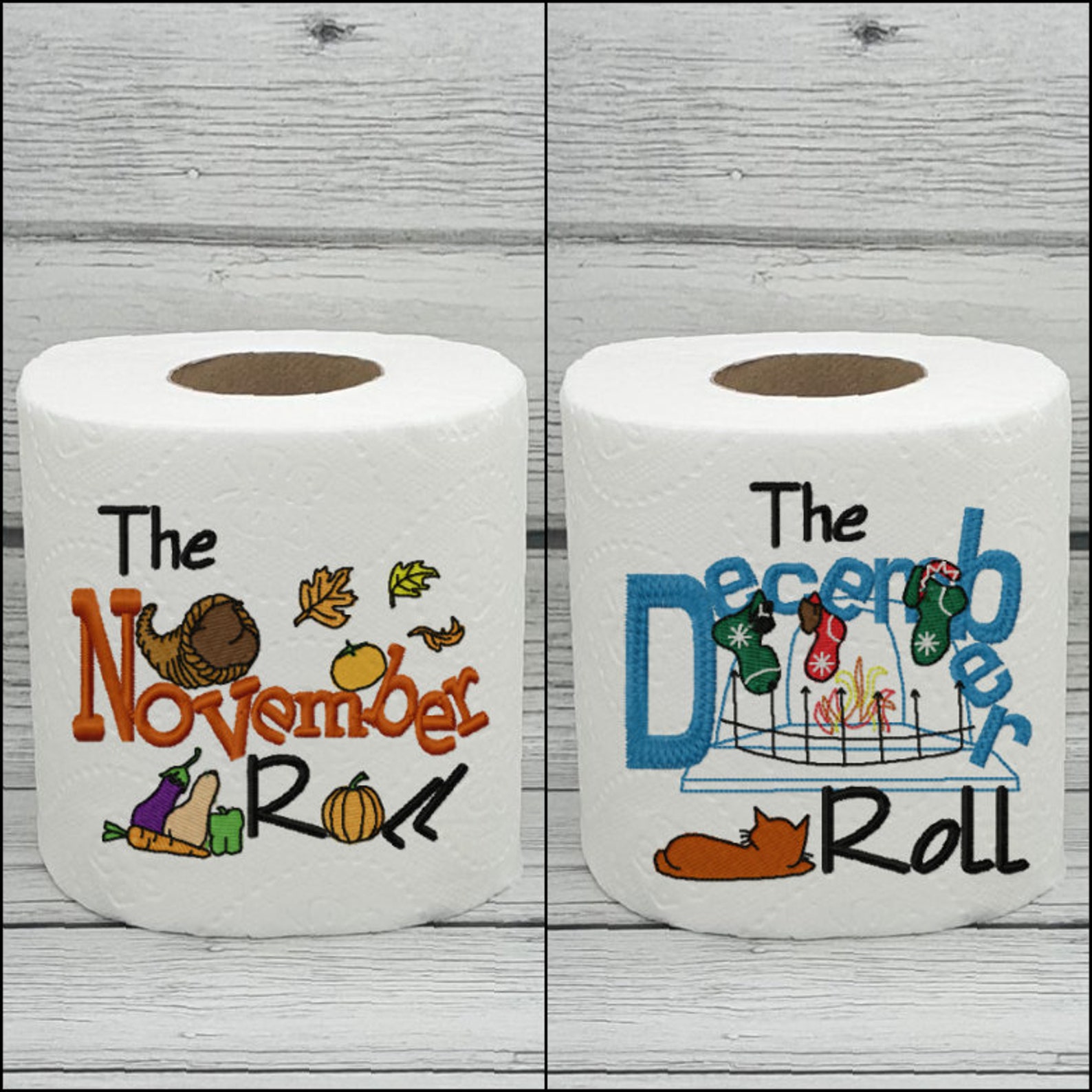 TP Roll of the Month Embroidered Toilet Paper Perpetual - Etsy