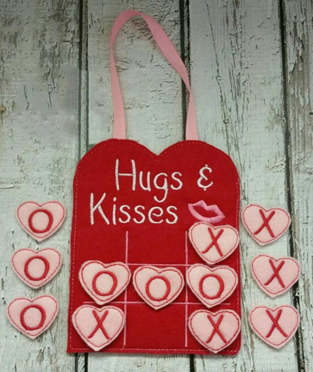 Hugs & Kisses Tic Tac Toe Felt Game, Educational Travel Toys, Activity ...