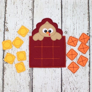 Turkey Tic Tac Toe Felt Game, Educational Travel Toys, Activity Book ...