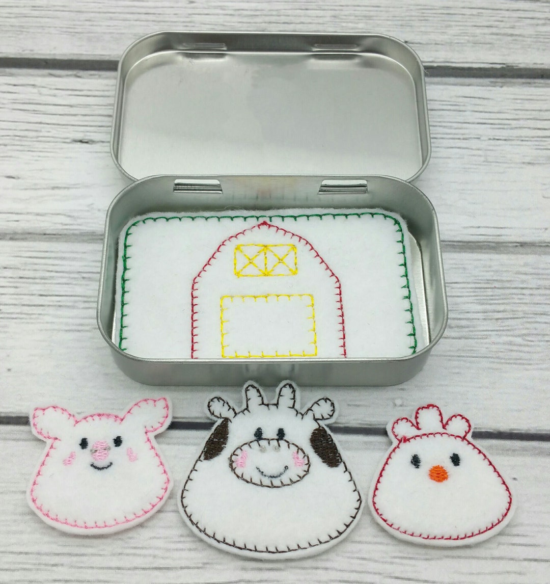 Pocket Farm Animal Tin Play Set, Travel Busy Bag Game, Felt Educational ...
