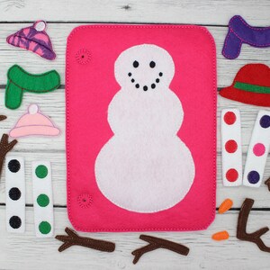 Build Dress A Snowman Quiet Busy Book Page, Educational Toys, Felt ...