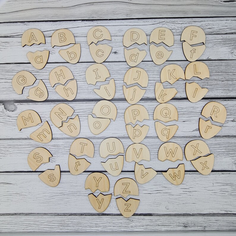ABC Wooden Egg Shaped Letter Matching Puzzles Busy Bag Games - Etsy
