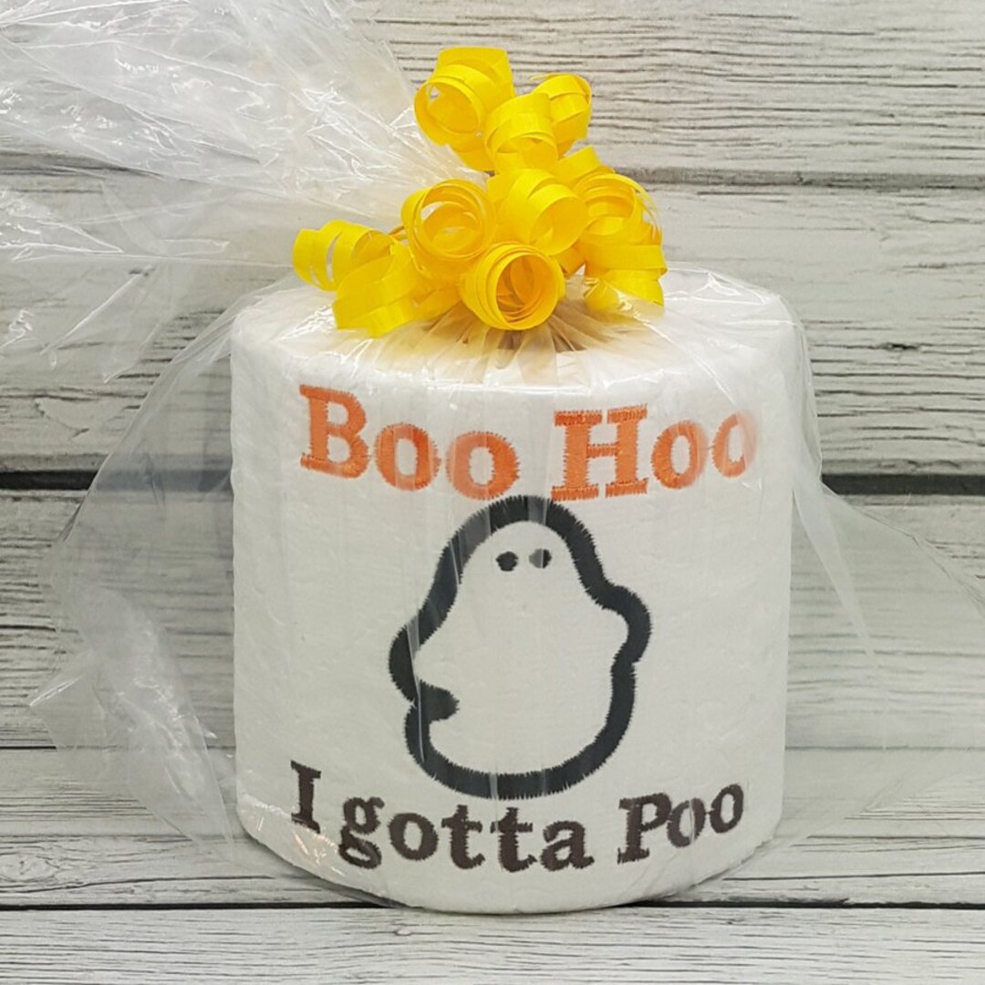 Boo Hoo I Gotta Poo Ghost Halloween Embroidered Toilet Paper - Etsy