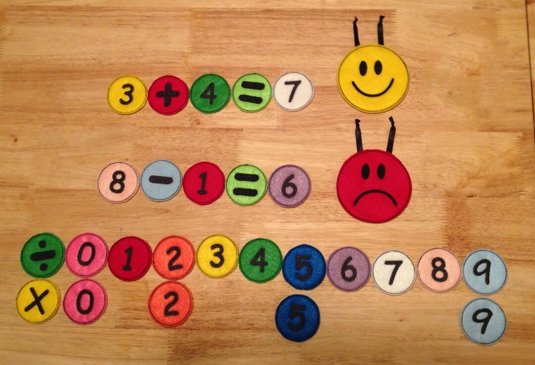 Counting Caterpillar Math Set, Add Subtract, Educational Toys, Felt ...